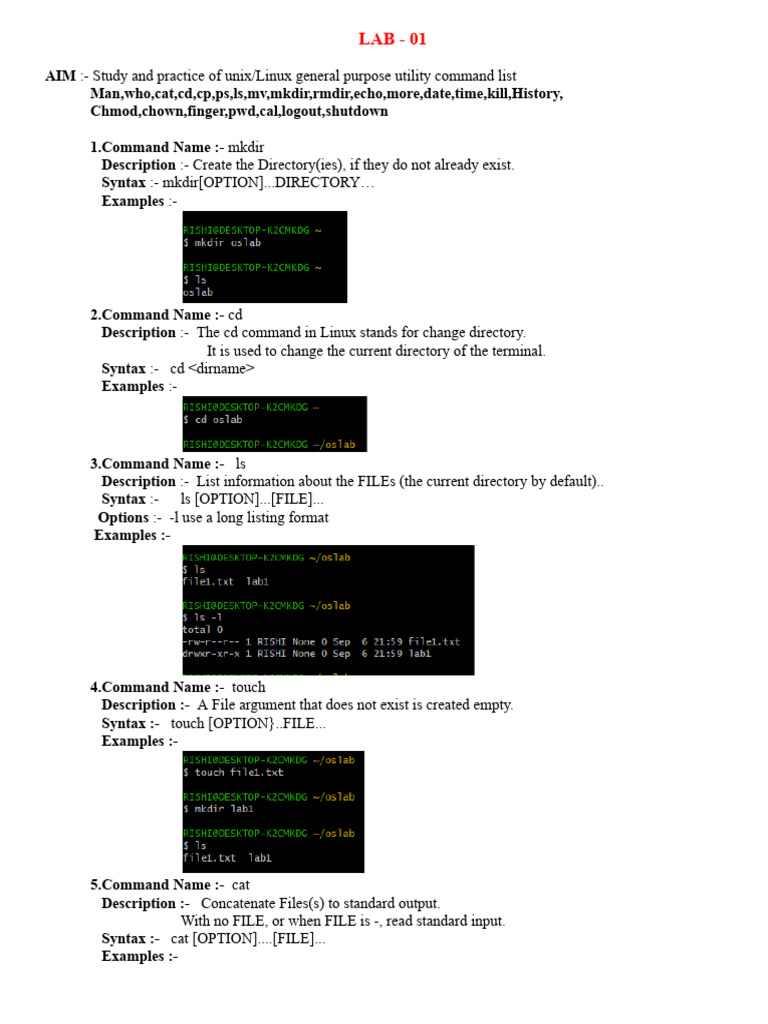 Os Lab - 1 | PDF | Computer File | Computer Science Os Lab - 1 | PDF | Computer File | Computer Science