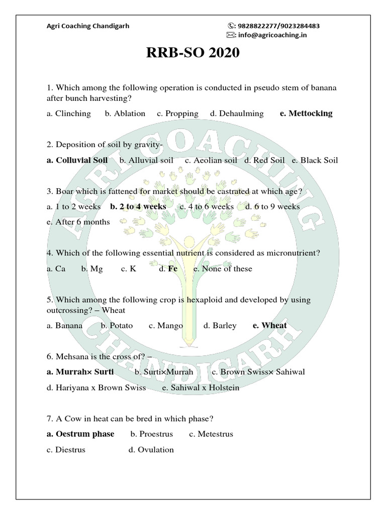 RRB So 2020 | PDF | Seed | Root