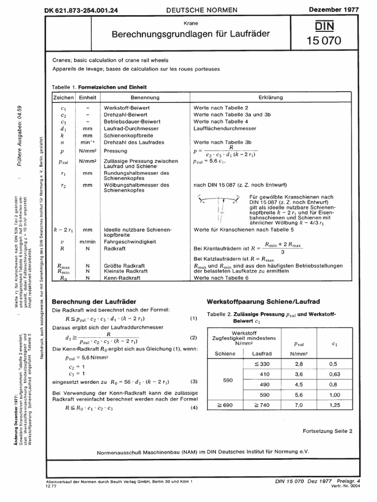 Din 15070 1977-12 | PDF