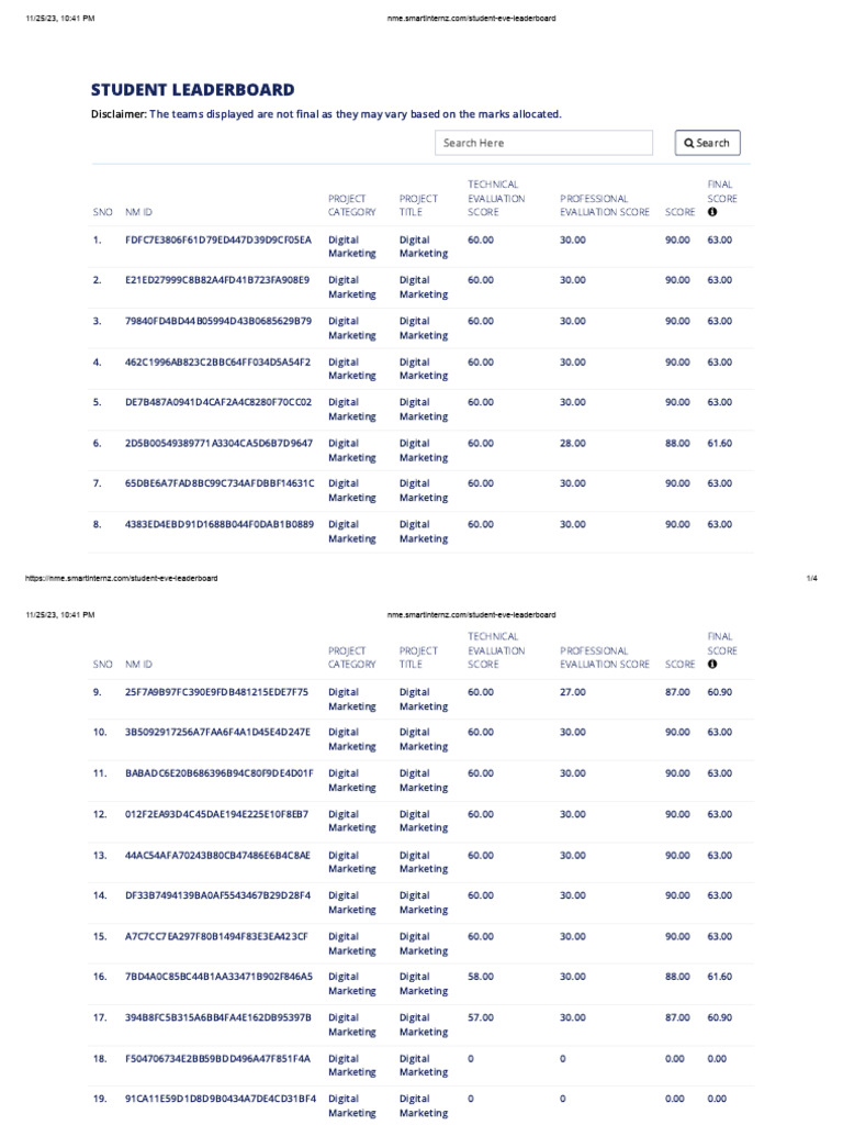 Student Eve Leaderboard | PDF | Computers