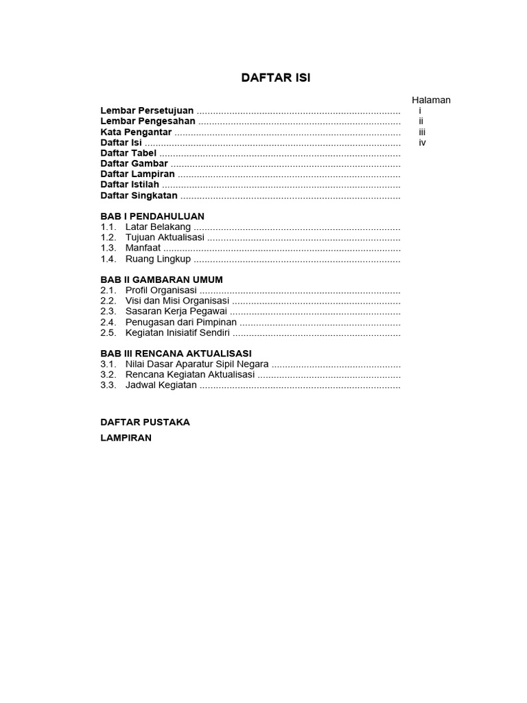 Sistematika Laporan Rancangan Aktualisasi Gol. II | PDF | Karier & Perkembangan | Bisnis