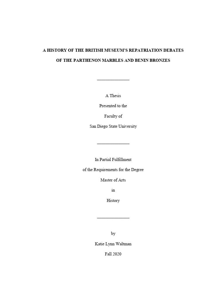 A History of The British Museum's Repatriation Debates | PDF | Museum ...