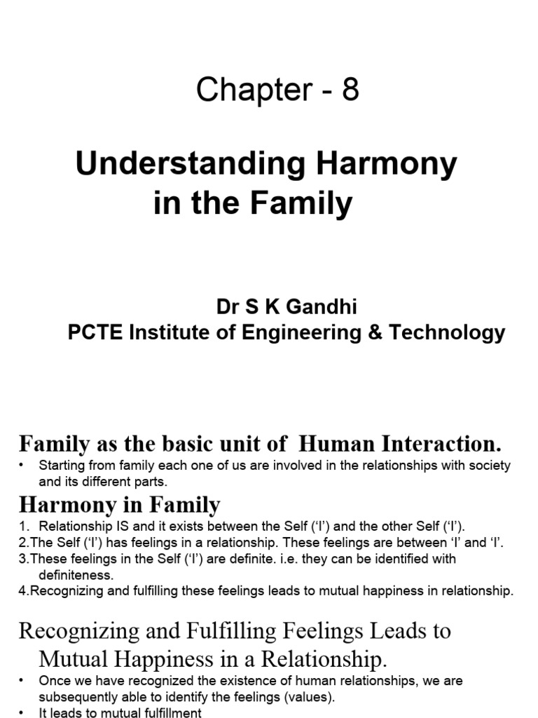 Harmony in Family (Chapter-8) | PDF | Love | Happiness
