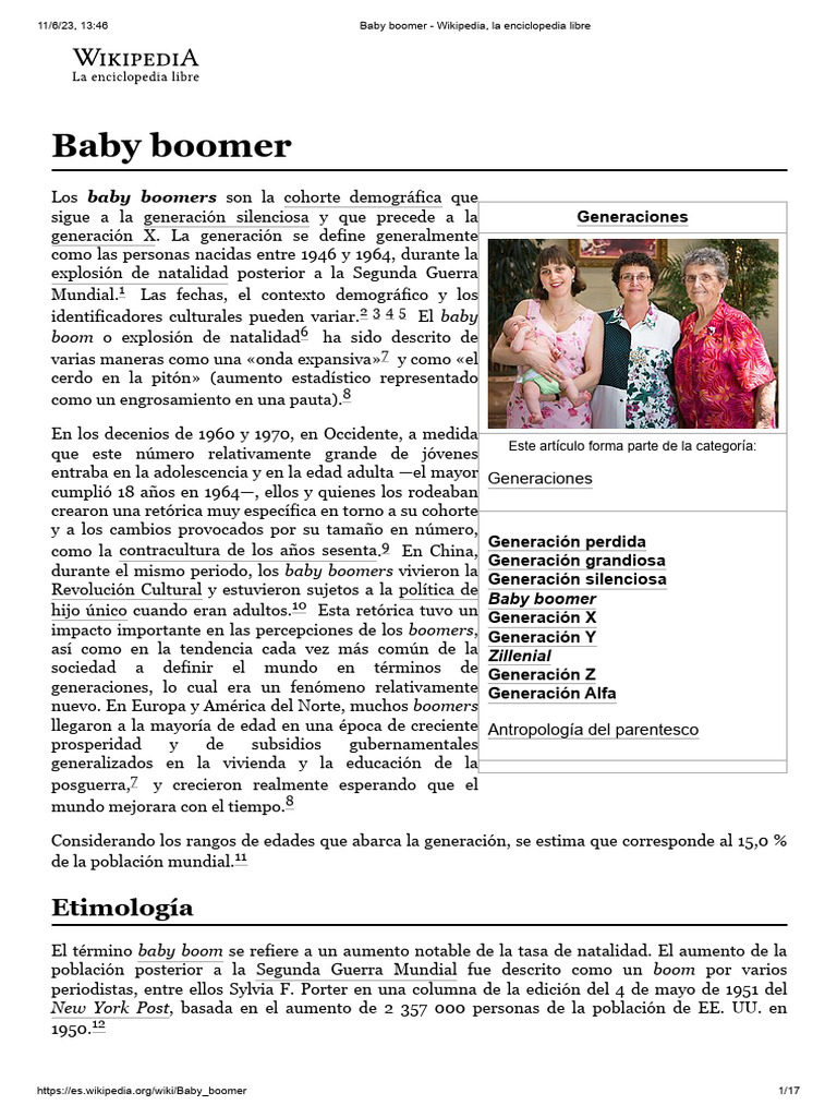 Historia y Definición de los Baby Boomers | PDF | Baby Boomers