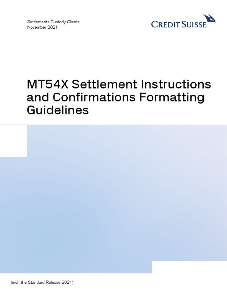 mt54x Swift Guide | PDF | Repurchase Agreement | Investing