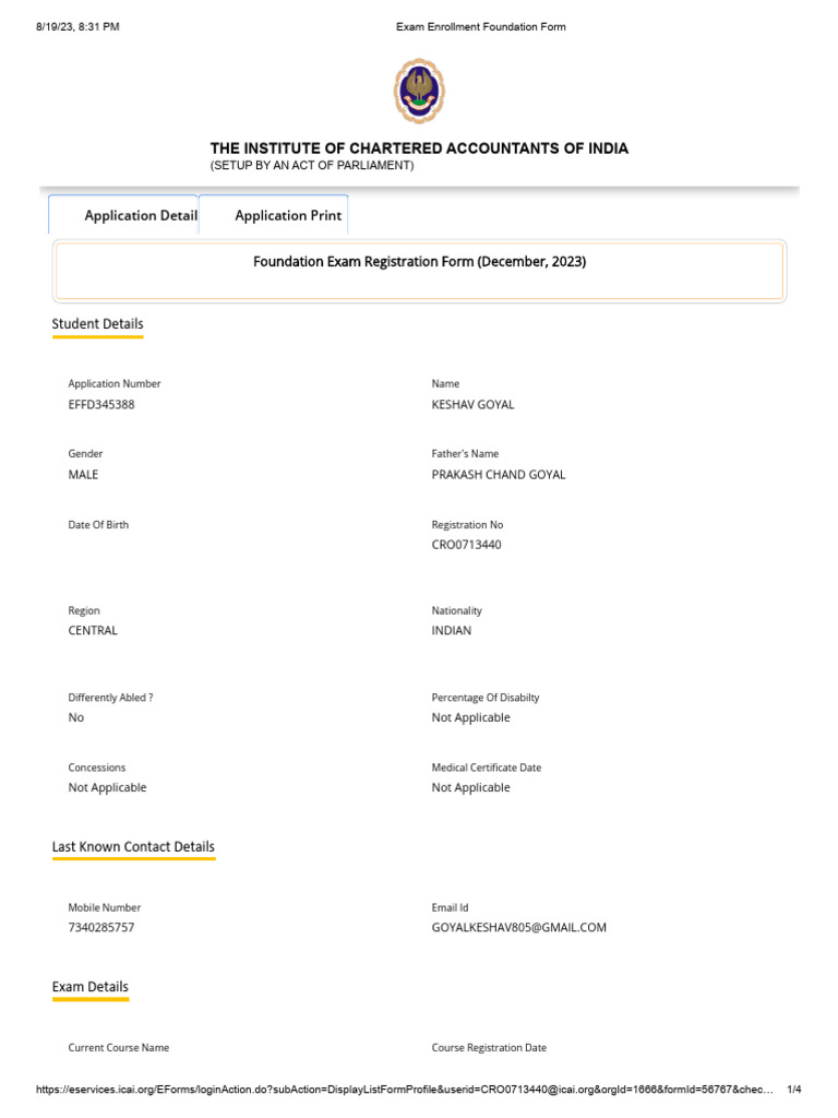 Foundationexam Dec 23 Form | PDF