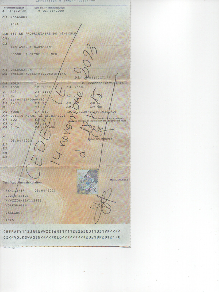 Carte Grise Polo | PDF