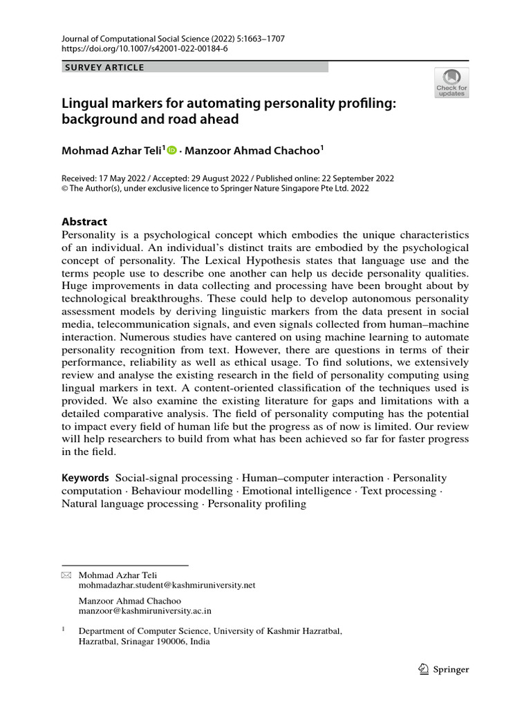 Survey 1 | PDF | Extraversion And Introversion | Cognitive Science