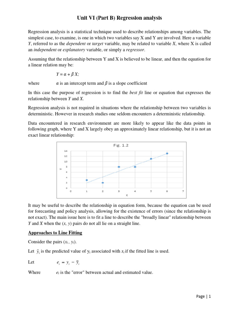 Unit Vi Part B Regression Analysis Pdf Errors And Residuals Regression Analysis 7905