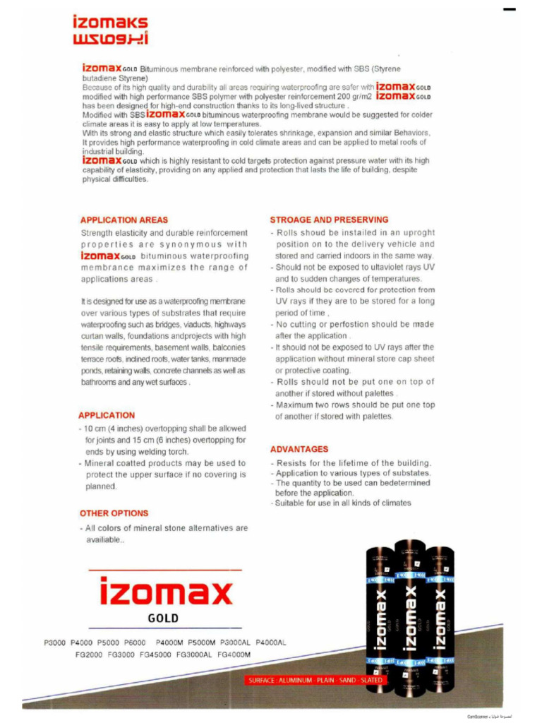 IZOMAX GOLD Bituminous Membrane Reinforced With Polyester, Modified ...