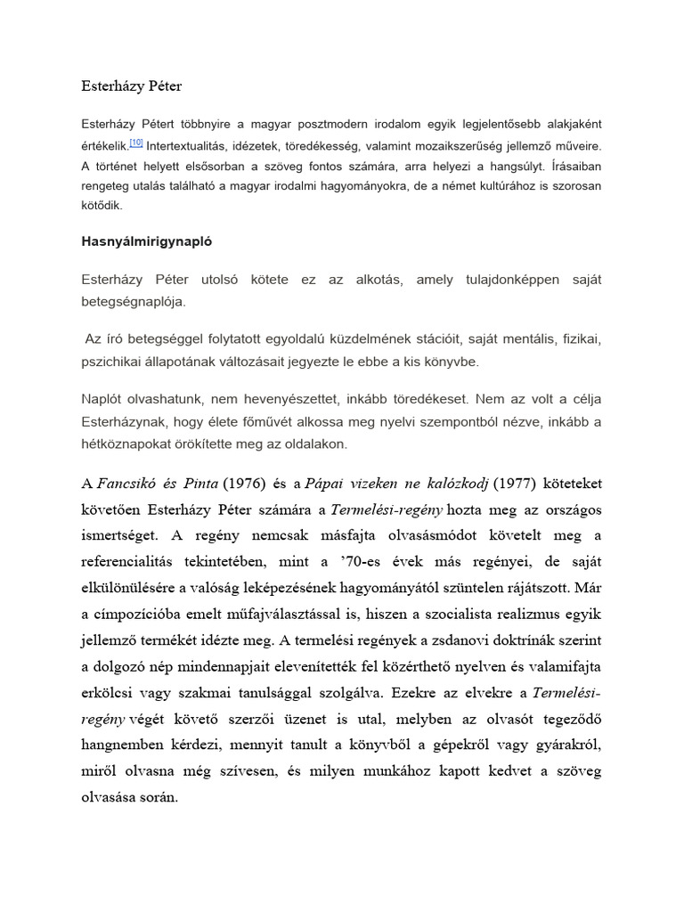 Esterházy Péter, Nádas Péter | PDF
