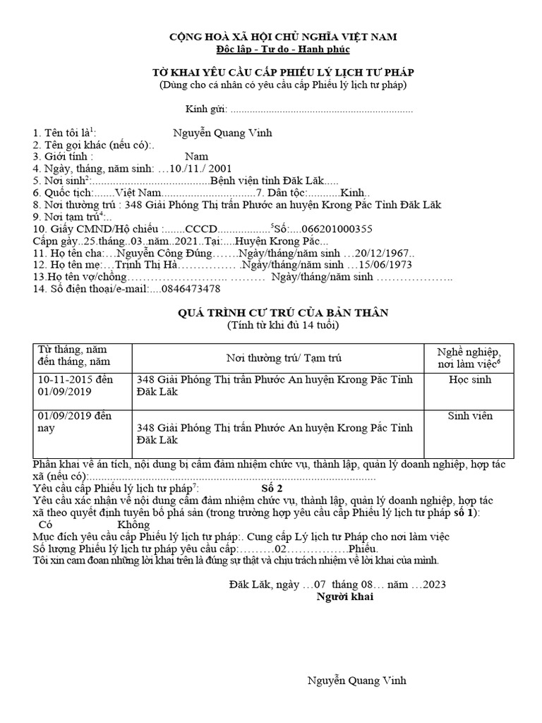 Mau So 03 2013 TT LLTP | PDF