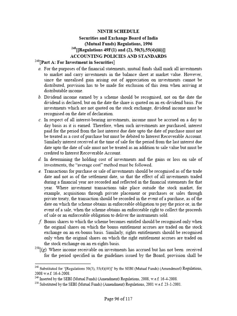 1996 - Mutual Fund Regulations - 9th Schedule | PDF | Fair Value ... 1996 - Mutual Fund Regulations - 9th Schedule | PDF | Fair Value ...