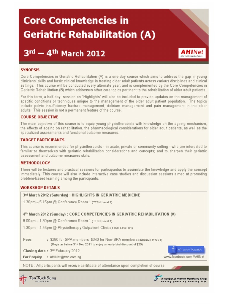 Core Competencies in Geriatric Rehabilitation | PDF | Geriatrics ...