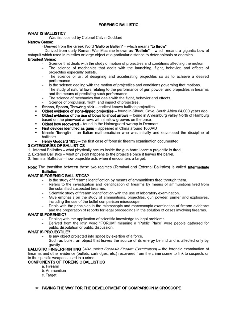 Forensic Ballistics Overview and Concepts | PDF | Cartridge (Firearms ...