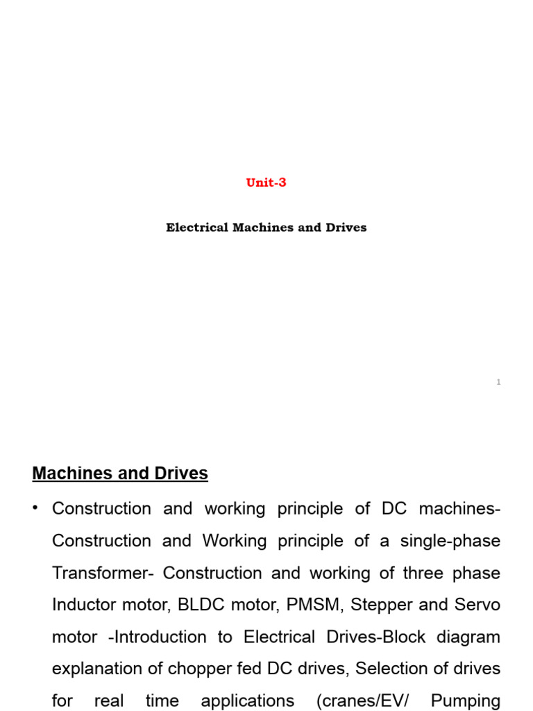Unit 3 | PDF | Electric Motor | Transformer