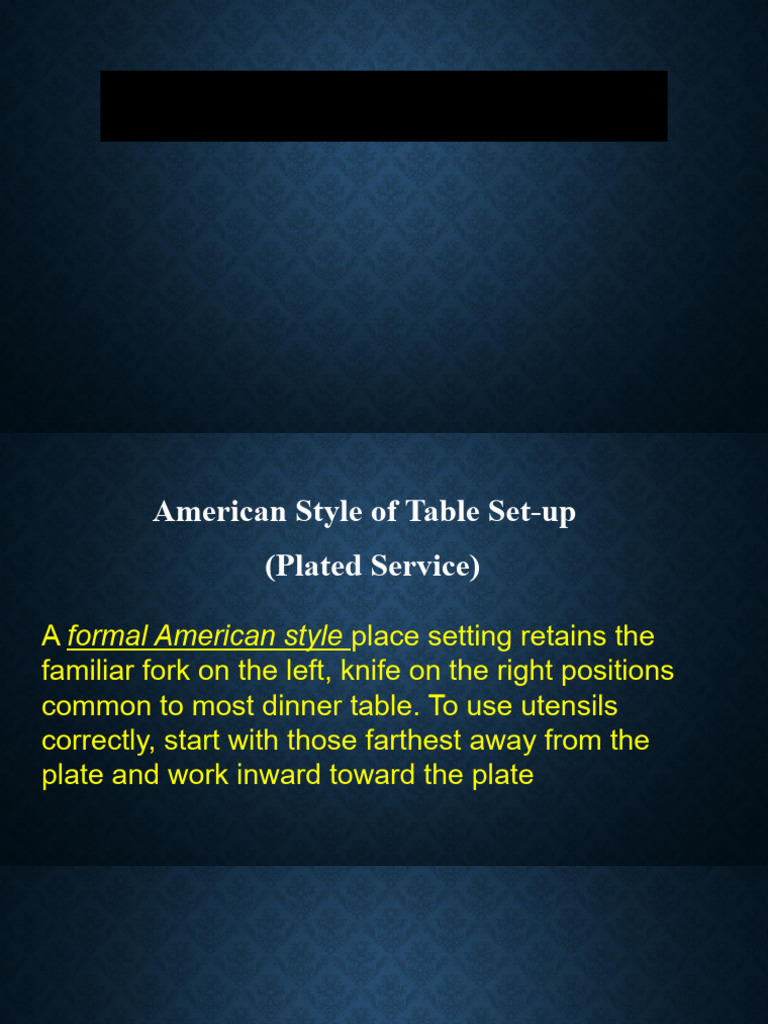 American Style Table Setting Guide | PDF | Sports & Recreation ...