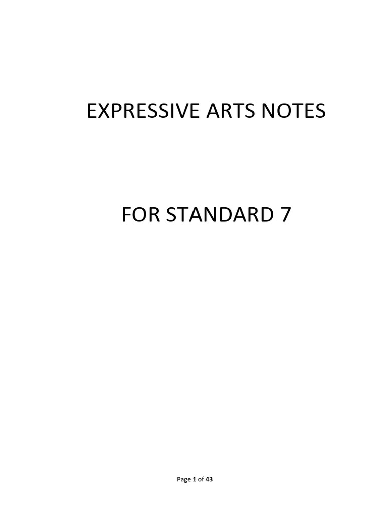 Expressive Arts Notes for Standard 7 | PDF | Clef | Knitting