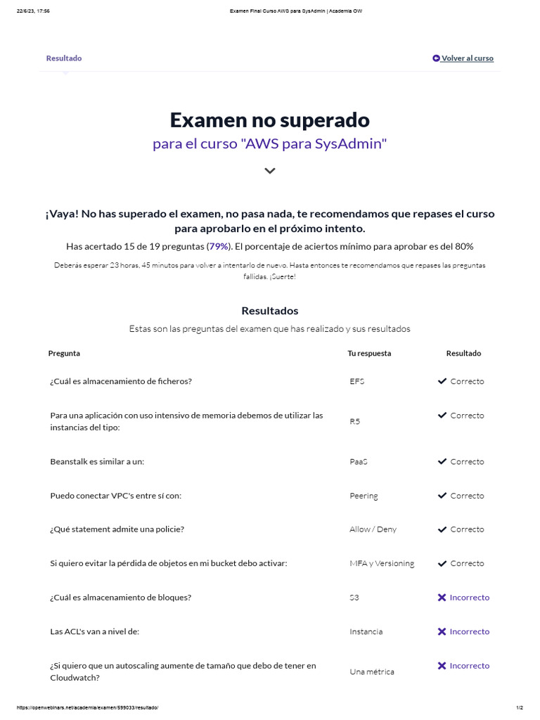 Examen Final Curso AWS para SysAdmin - Academia OW | PDF | Informática | Tecnologías de la ...