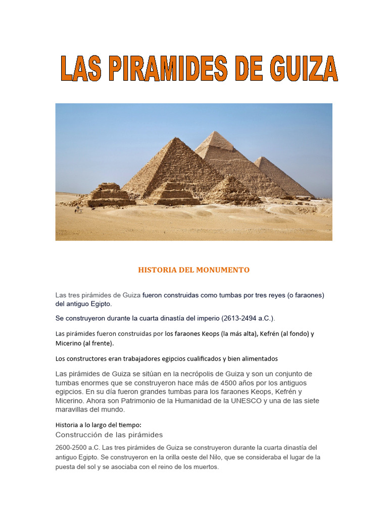Pramide de Guiza | PDF | Antiguo Egipto