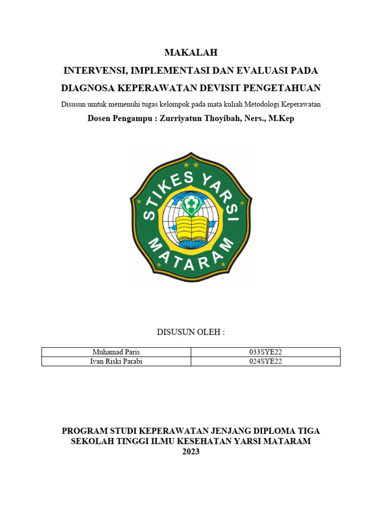 Metodologi - Defisit Pengetahuan - Muhammad Paris, Ivan Riski Parabi ...