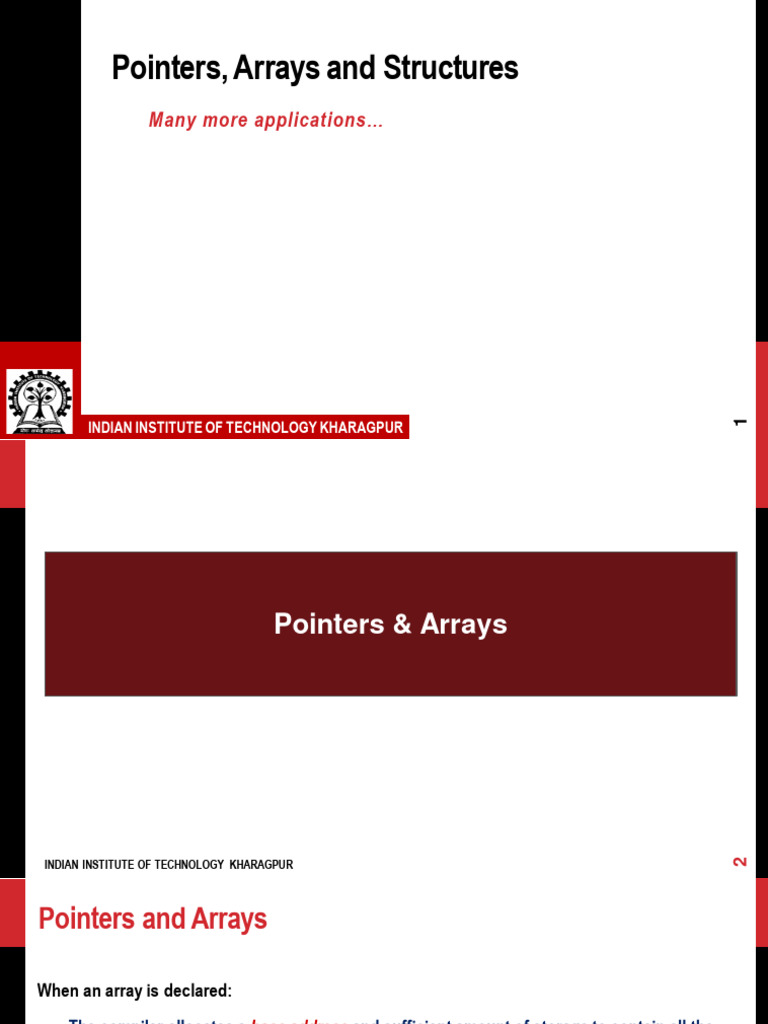 11 Pointers Arrays Structures Pdf Pointer Computer Programming String Computer Science