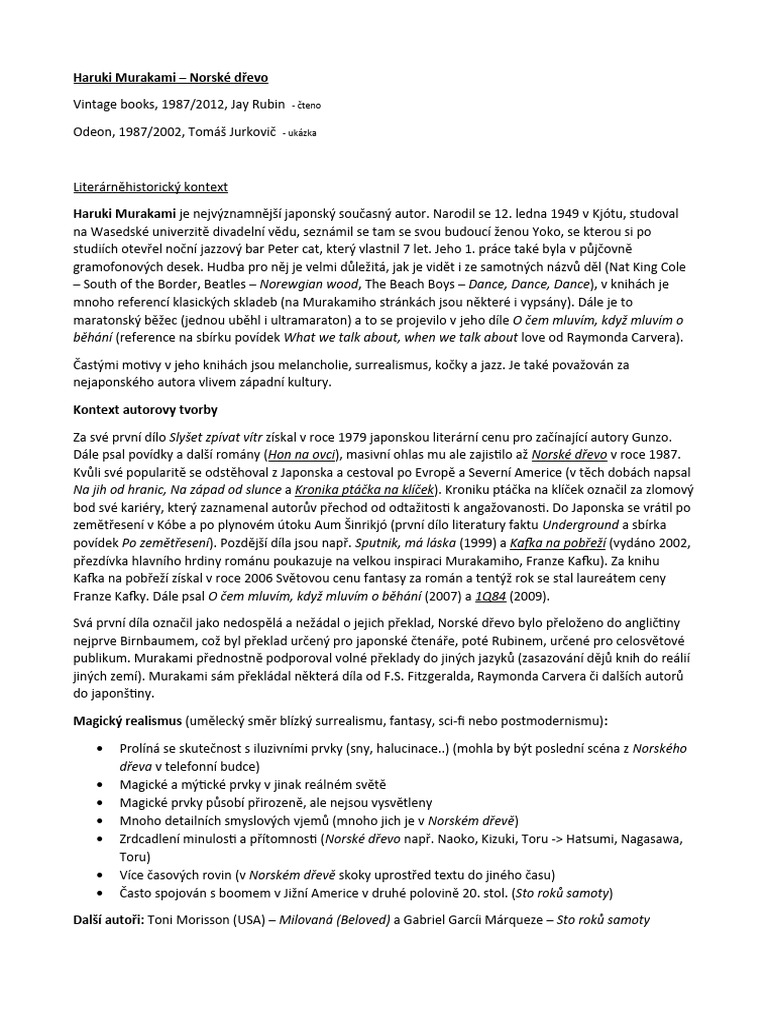 Murakami Norske-Drevo | PDF