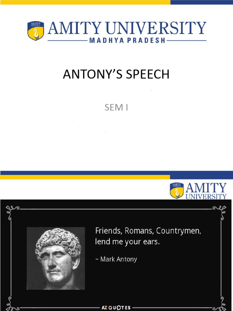 Antony's Speech | PDF | Julius Caesar