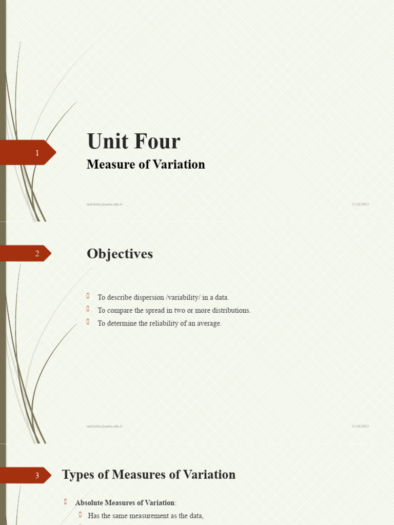 CH 4 | PDF | Coefficient Of Variation | Statistics