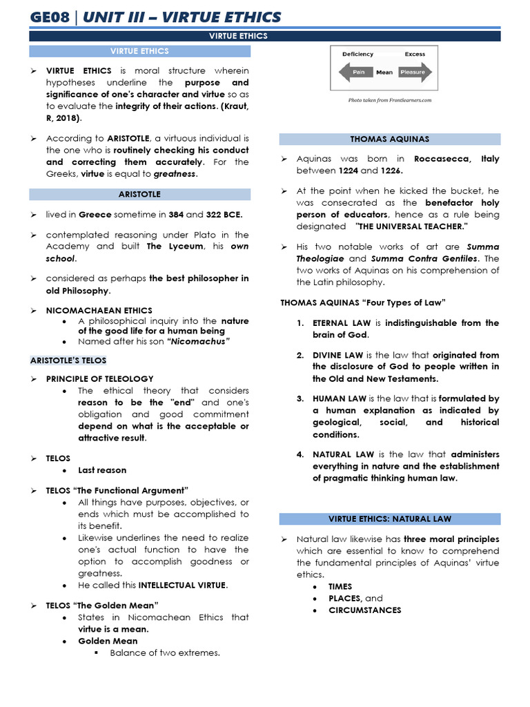 Ethics Reviewer Unit 3 VIRTUE ETHICS | PDF | Utilitarianism | Rights