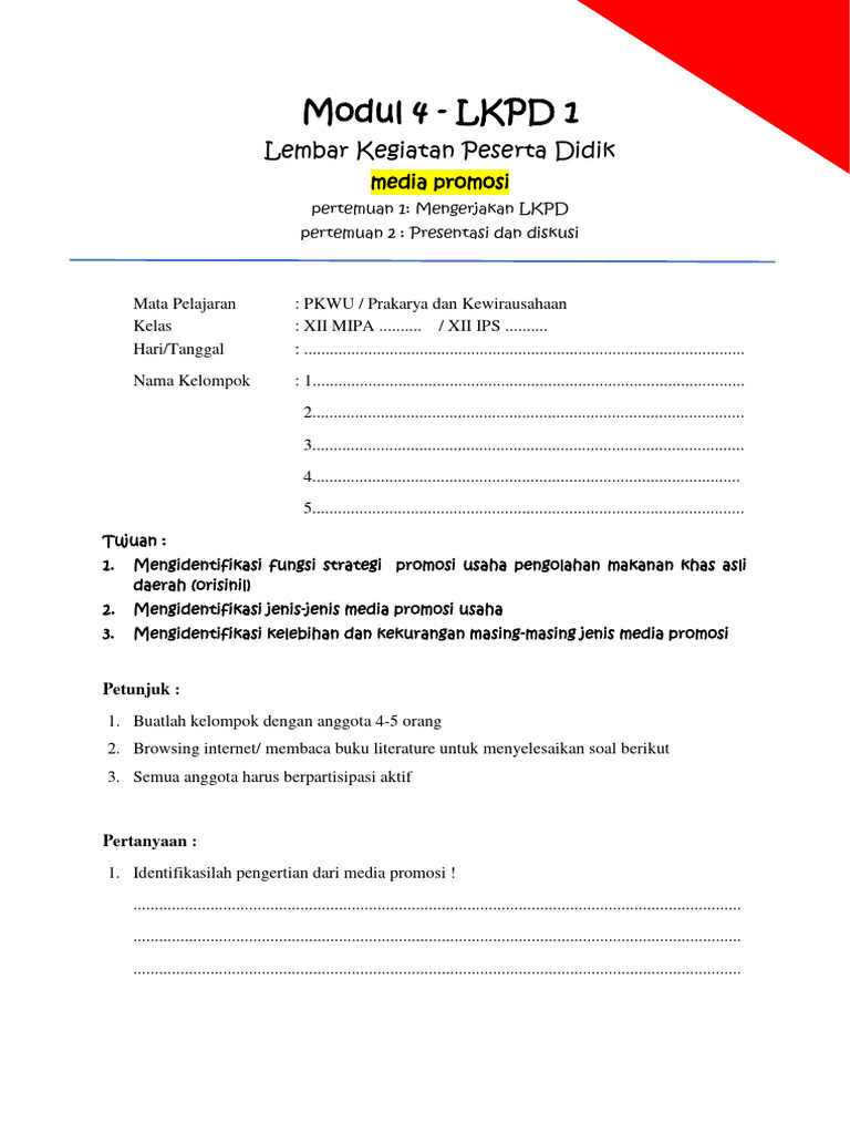 LKPD 1 - Ma KD 4 | PDF | Karier & Perkembangan