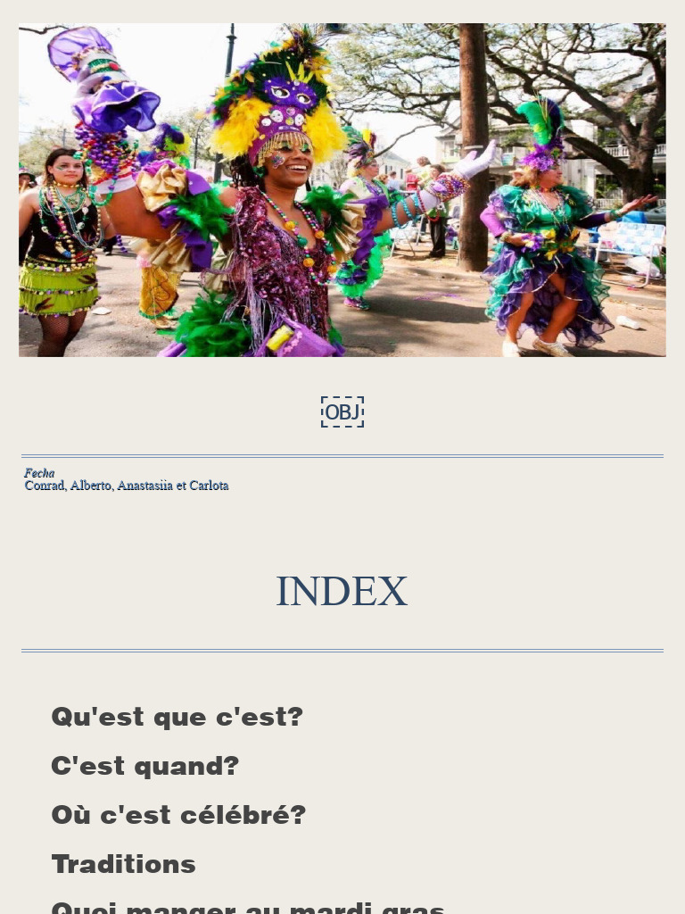 Traditions et Origine du Mardi Gras | PDF | Traditions | Jour férié ...