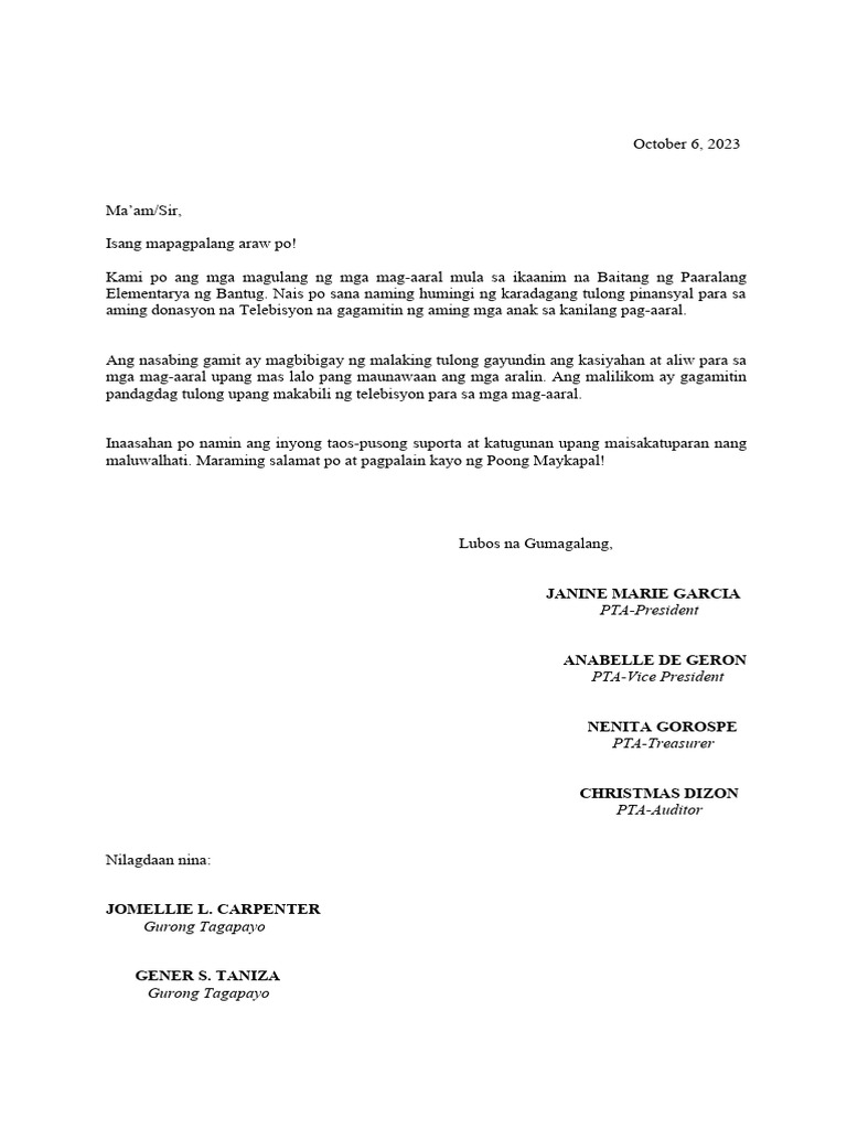 Solicitation Letter | PDF