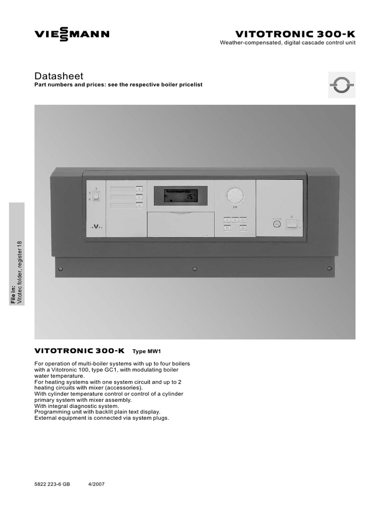 Viesmann: Vitotronic 300-K | Download Free PDF | Electrical Connector ...