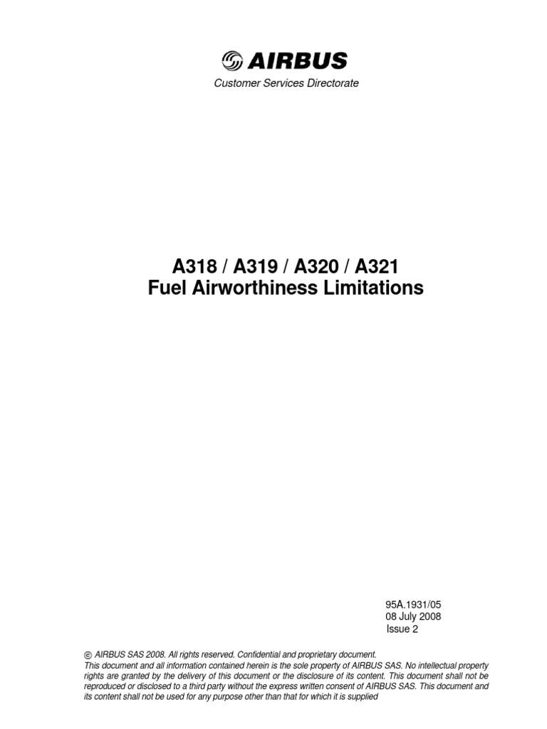Airbus A318-A321 Fuel Safety Limits | PDF | Aviation | Airbus