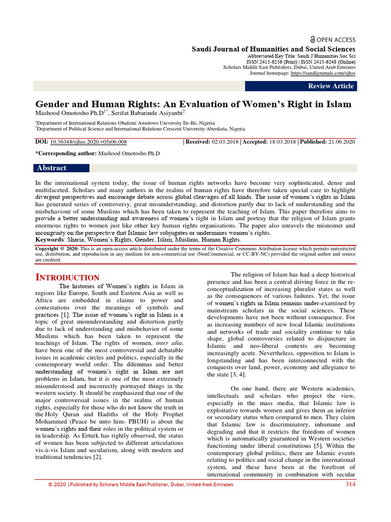 Gender and Human Rights An Evaluation of | PDF | Hadith | Muhammad