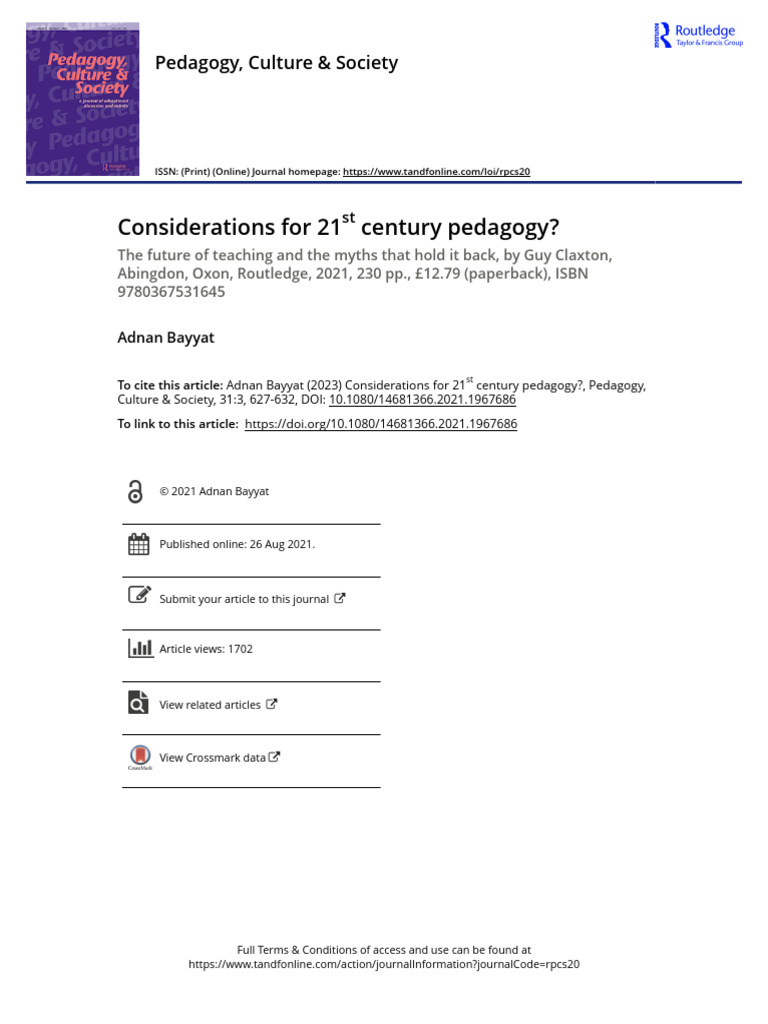 Considerations For 21st Century Pedagogy | PDF | Epistemology | Knowledge