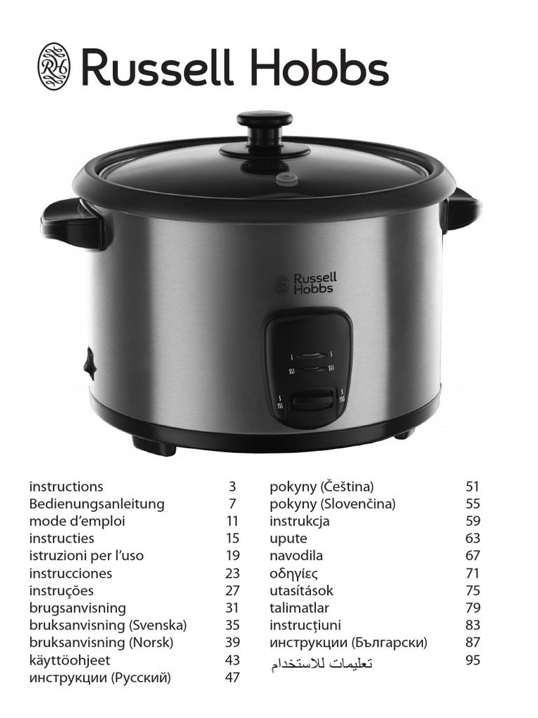Russell Hobbs 19750-56 Cook@Home Rice Cooker | PDF | Kitchen Stove ...