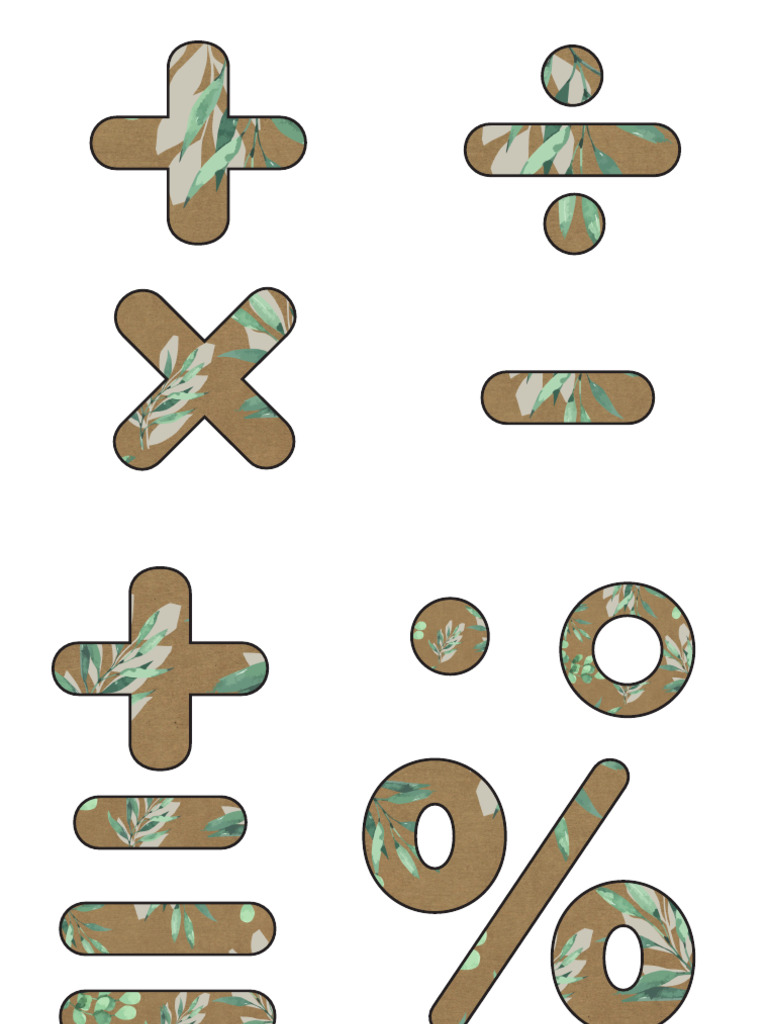 Botanical - Themed Display Lettering Punctuation | PDF