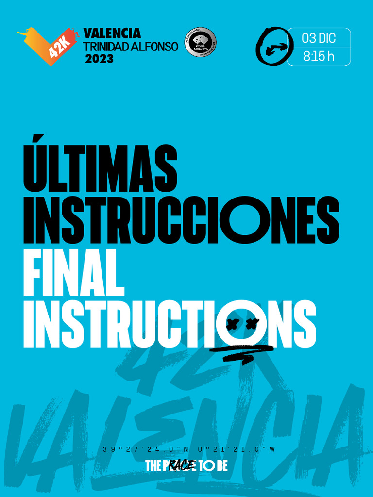 Últimas Instrucciones / Final Instructions MARATÓN VALENCIA 2023 | PDF