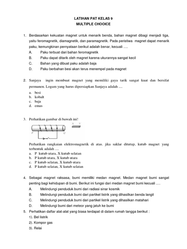 Uji Coba Pat Kelas 9 | PDF