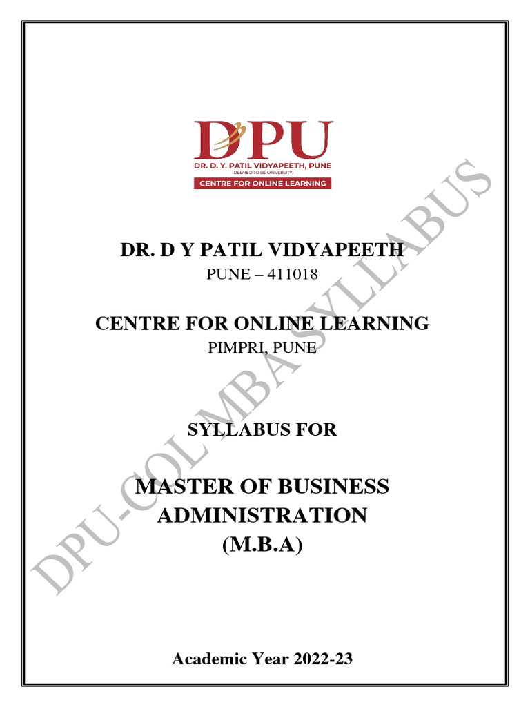 MBA Curriculum | PDF | Educational Technology | Master Of Business ...