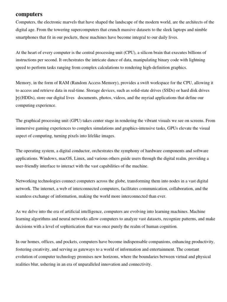 Computer | PDF | Graphics Processing Unit | Computer Data Storage