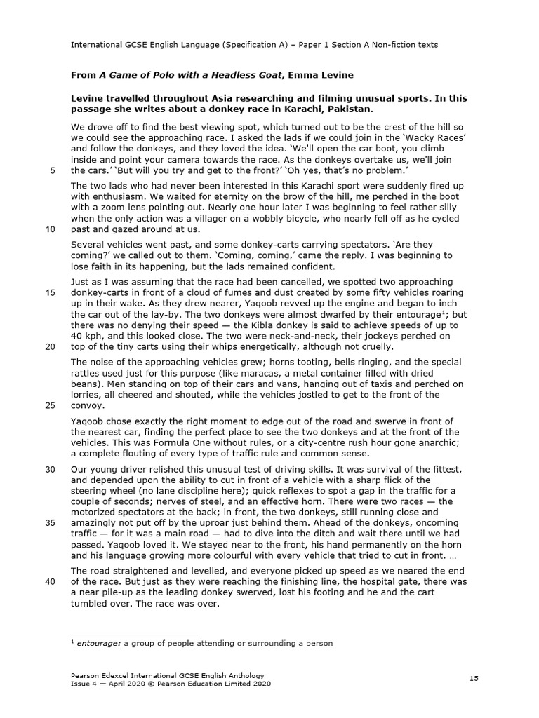 A Game of Polo With A Headless Goat - Anthology Extract | PDF ...