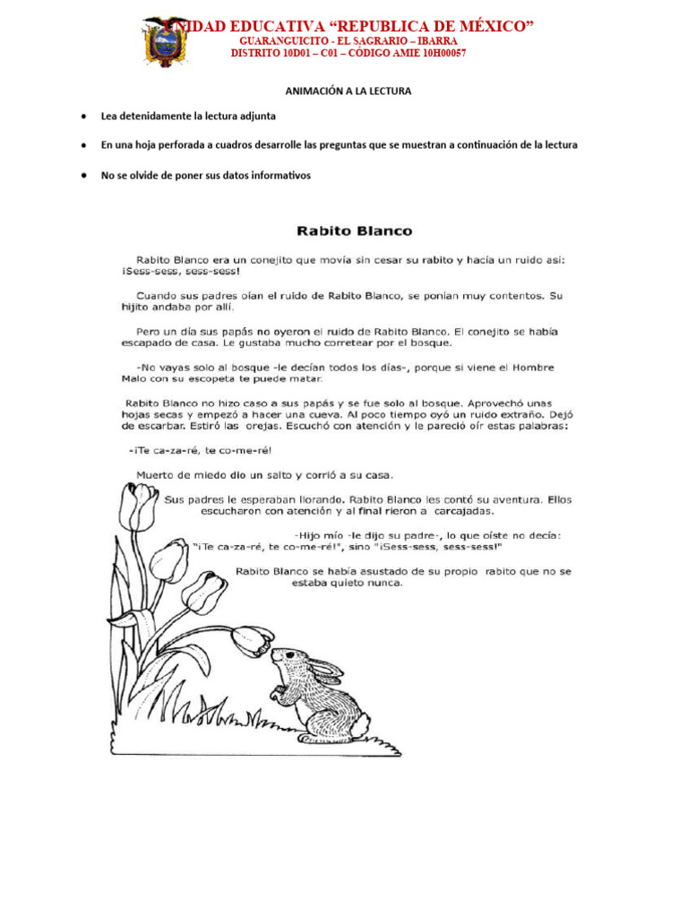 Taller Animacion de La Lectura | PDF