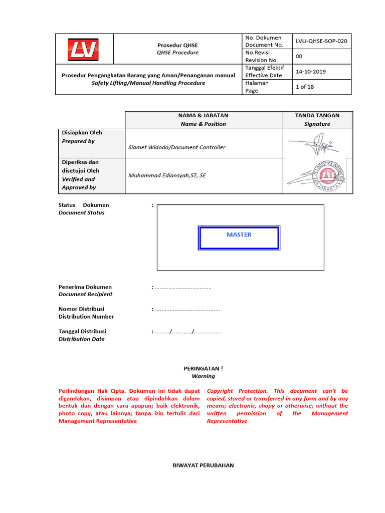 Prosedur Pengangkatan (Penanganan Manual) Yang Aman | PDF