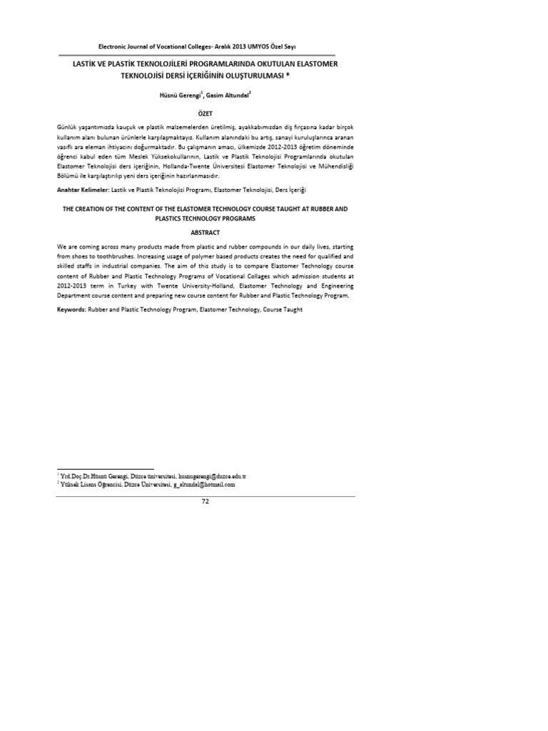 C10 Elastomer Dersi | PDF