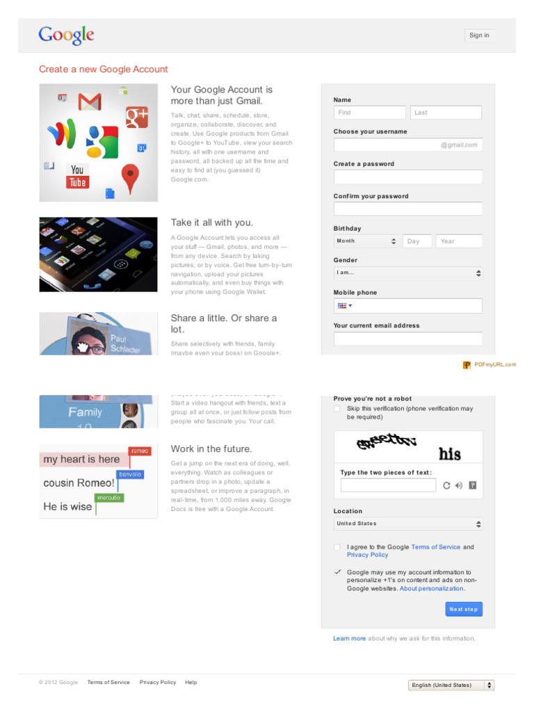 Create A New Google Account: Your Google Account Is More Than Just Gmail | PDF | Gmail | Google+