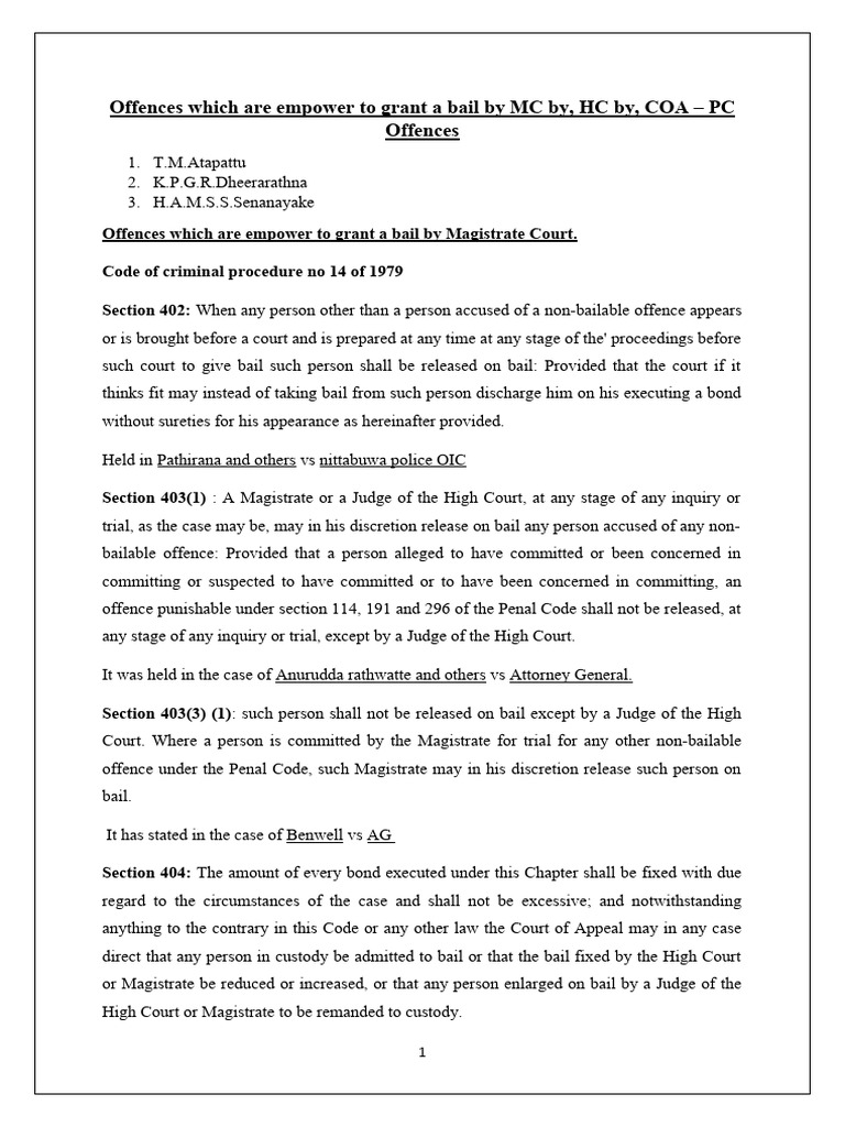Grant Bail From MC HC Coa | PDF | Bail | Criminal Procedure In South Africa