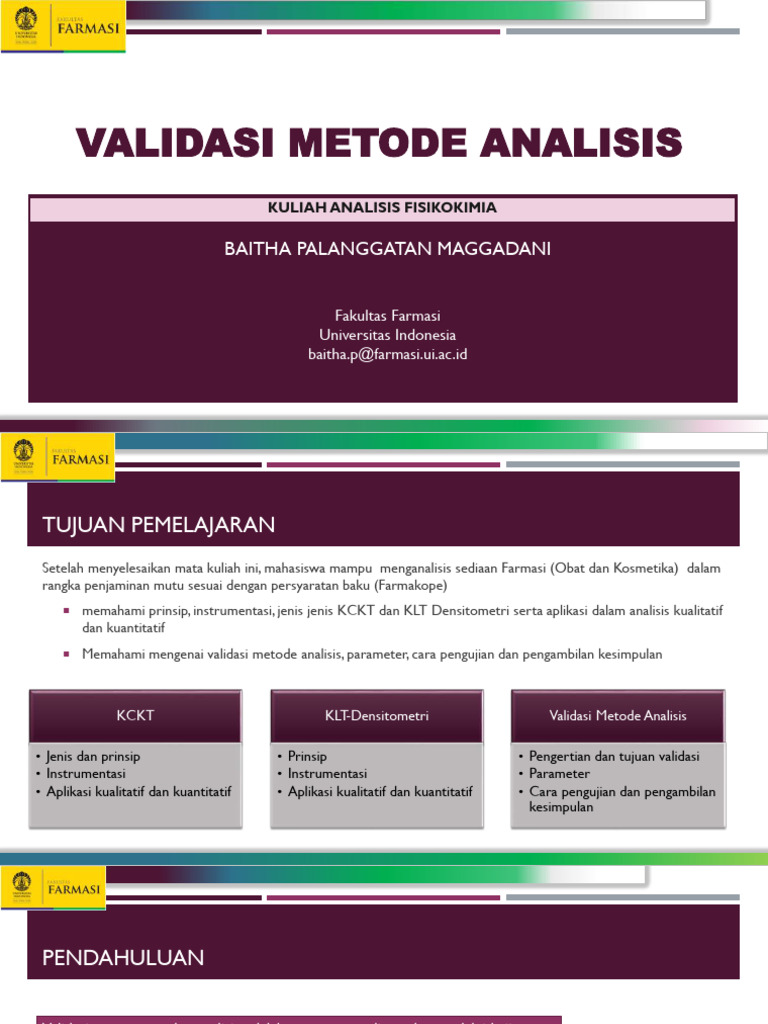 Validasi Metode Analisis Moocs | PDF